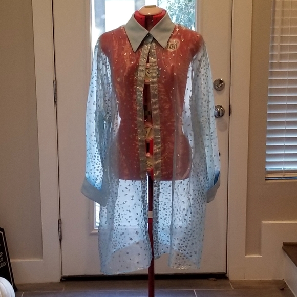 Vintage | Jackets & Coats | Vintage Sheer Mesh Retro 8s Aqua Teal One ...